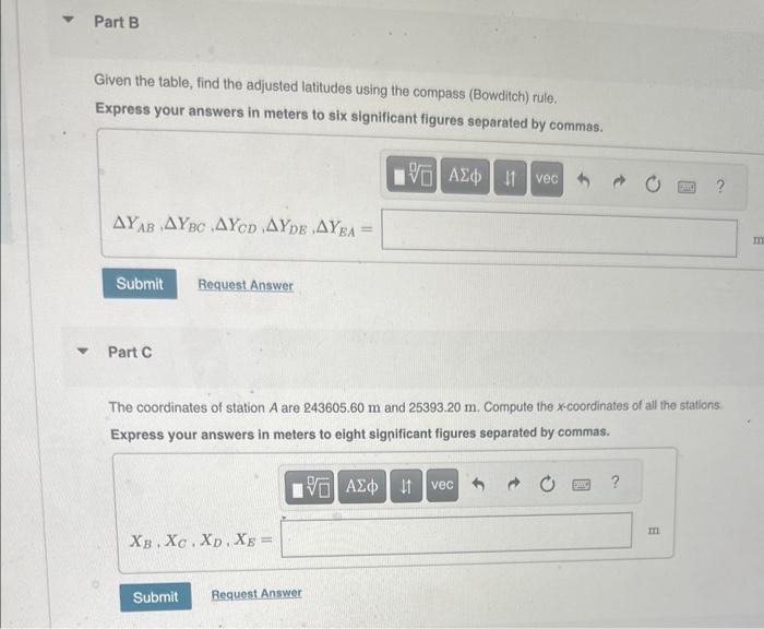 Solved Given the table, find the adiusted departures using | Chegg.com
