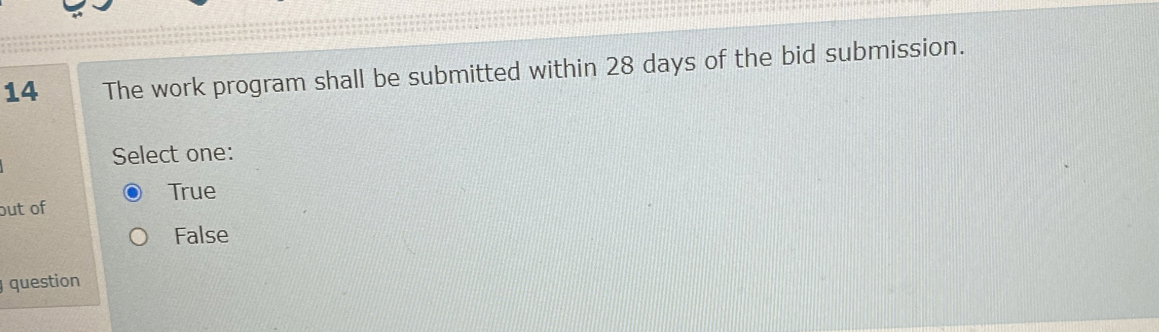 Solved 14The work program shall be submitted within 28 ﻿days | Chegg.com