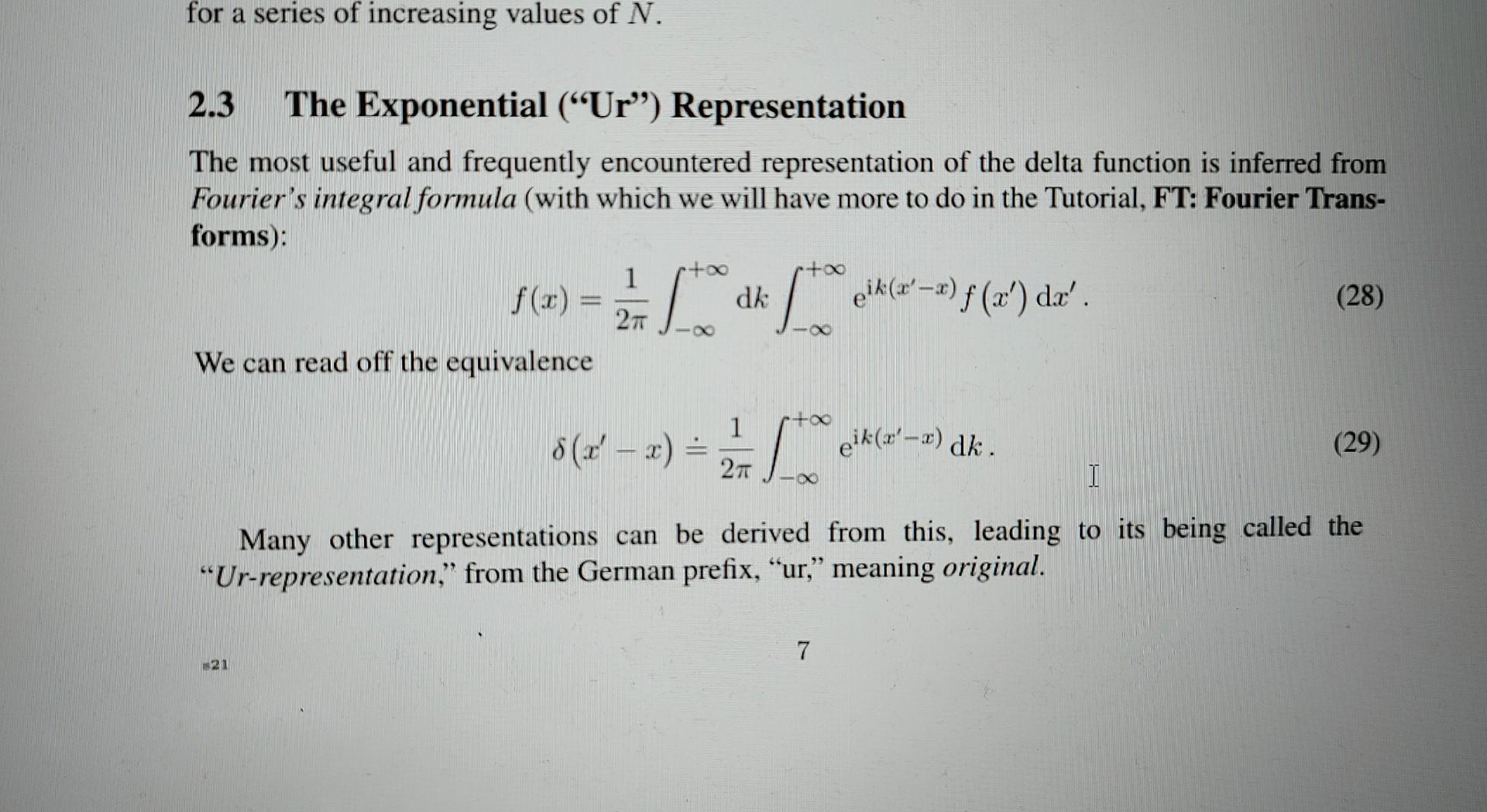 Solved 2. Representations of the Delta Function For many | Chegg.com