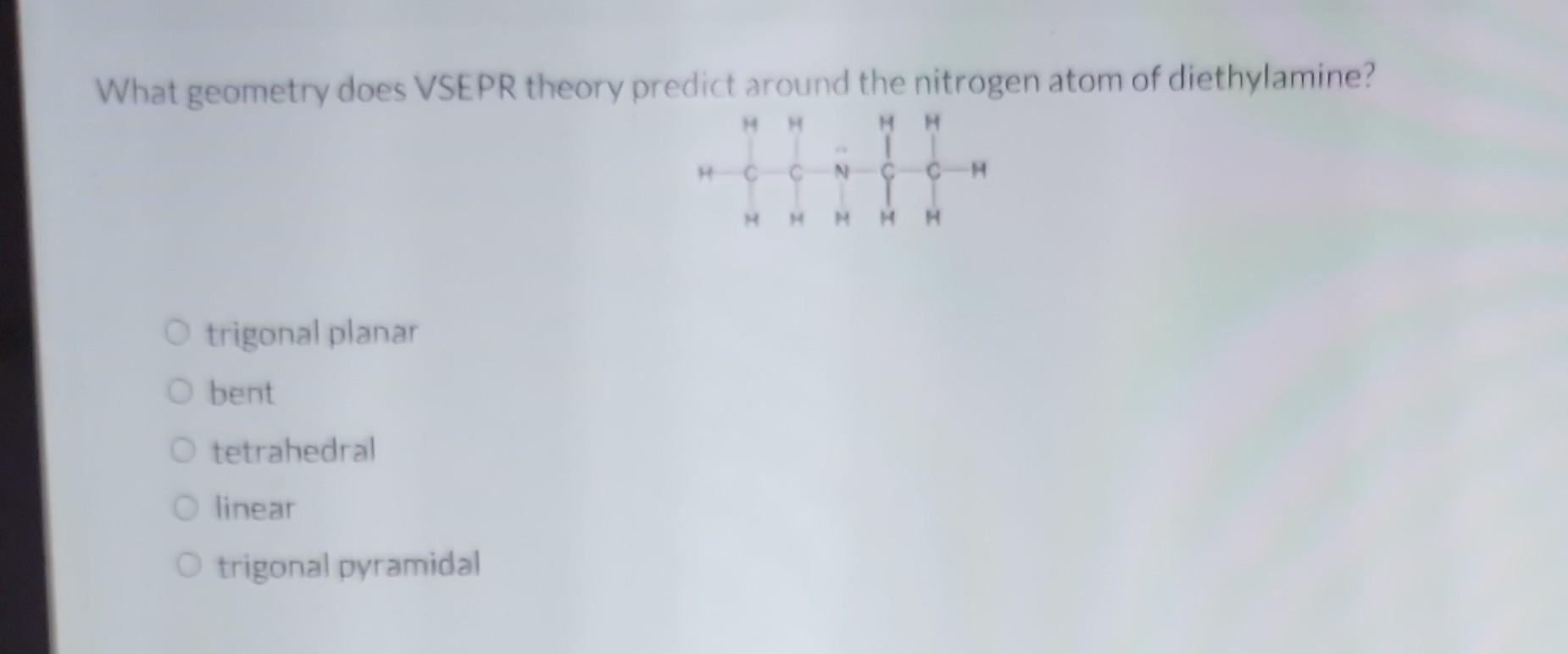 Solved what geometry does VSEPR theory predict around the | Chegg.com