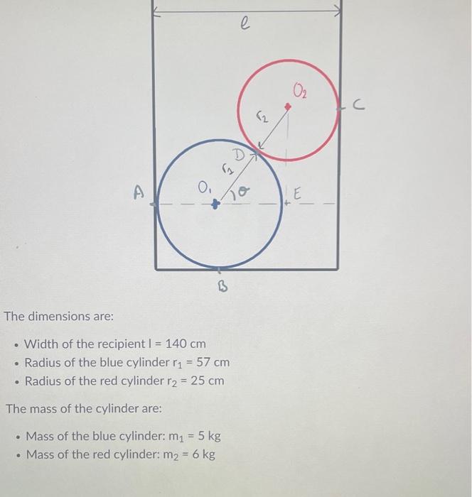 Solved The dimensions are: - Width of the recipient I=140 cm | Chegg.com