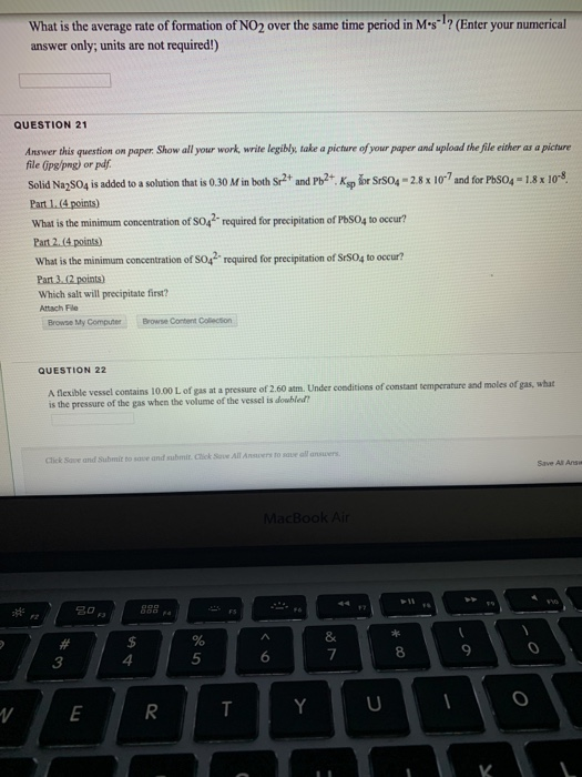 Solved What is the average rate of formation of NO2 over the | Chegg.com