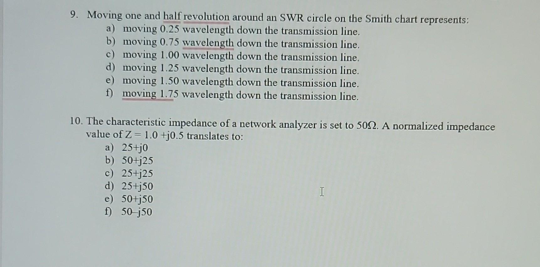 Solved 9. Moving one and half revolution around an SWR | Chegg.com