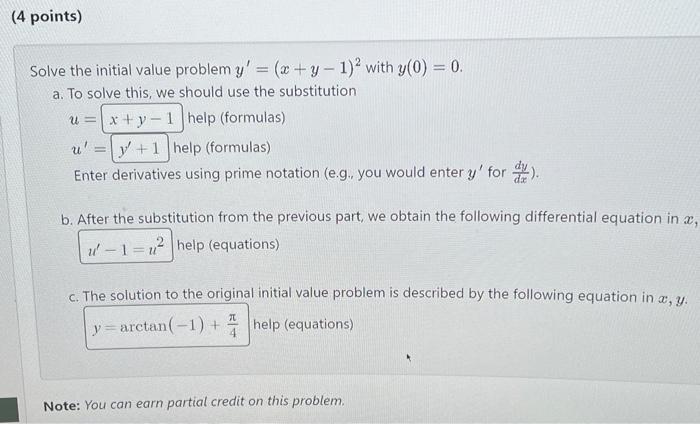 Solved Olve The Initial Value Problem Y′ X Y−1 2 With