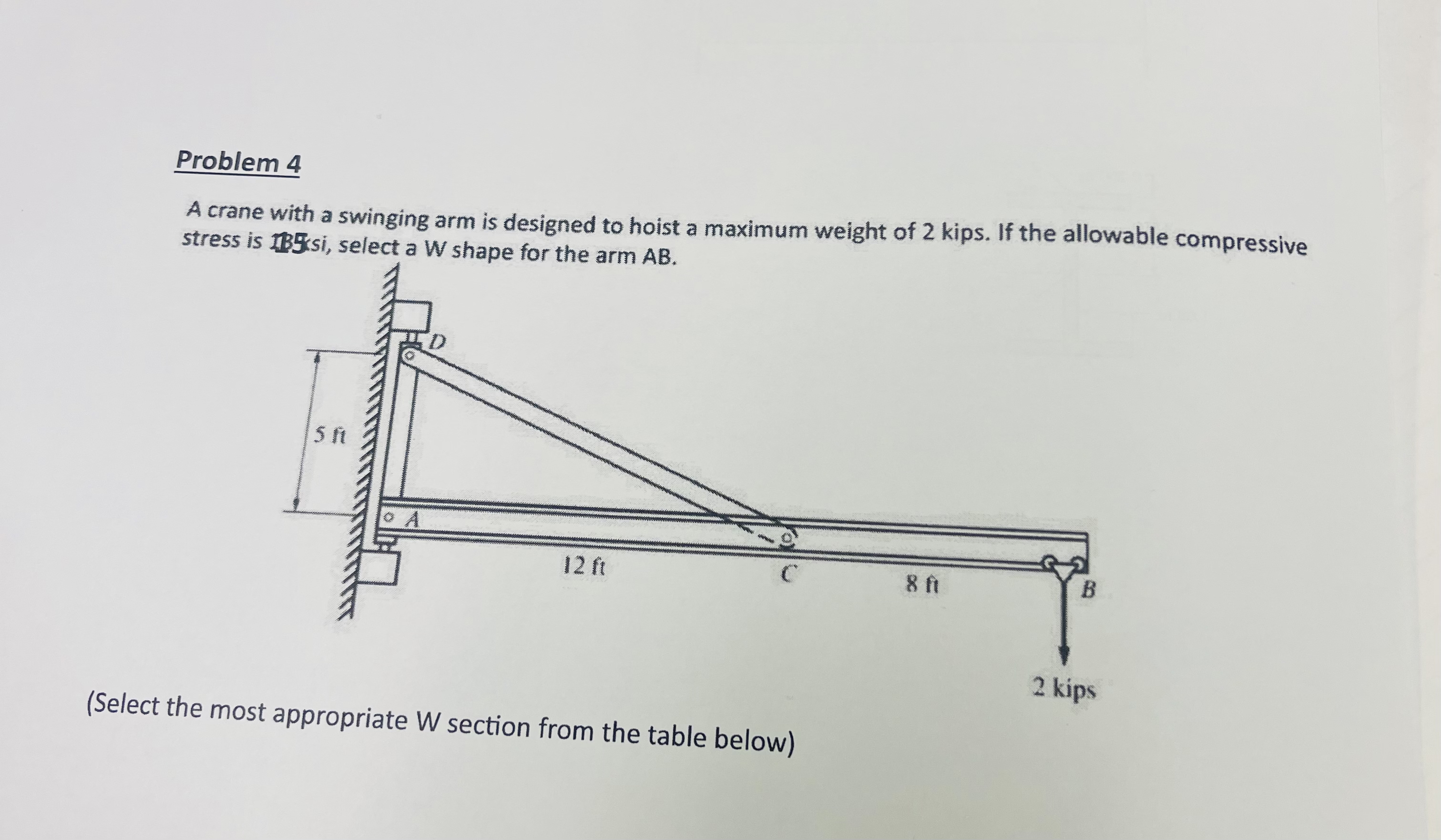 Solved Problem 4A crane with a swinging arm is designed to | Chegg.com
