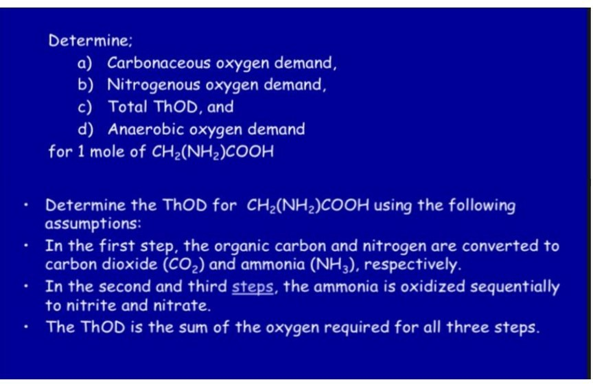 Solved Determine; a) Carbonaceous oxygen demand, b) | Chegg.com
