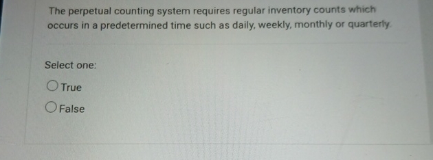 Solved The perpetual counting system requires regular | Chegg.com