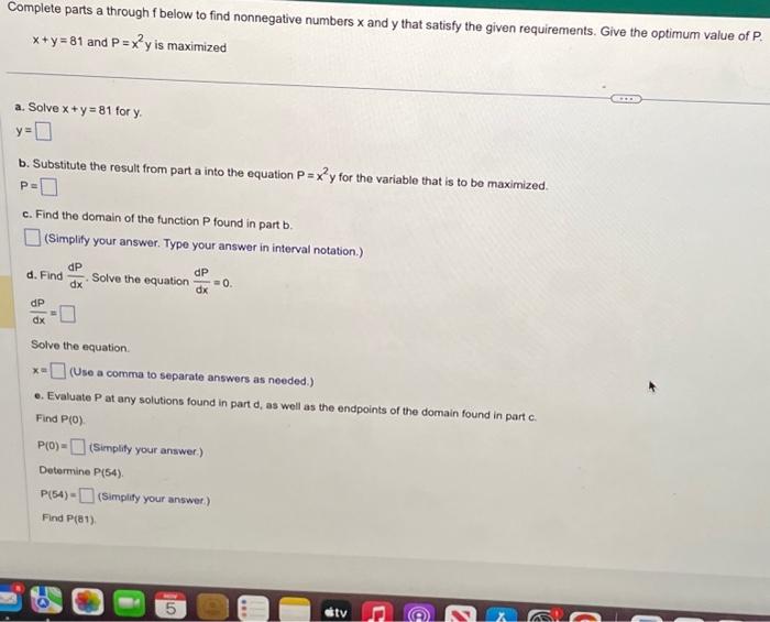 Solved Complete parts a through f below to find nonnegative | Chegg.com