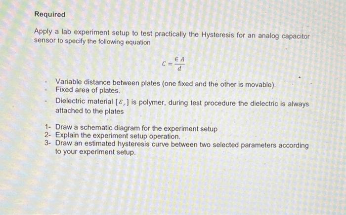 Solved Introduction Capacitor created out from two metal | Chegg.com