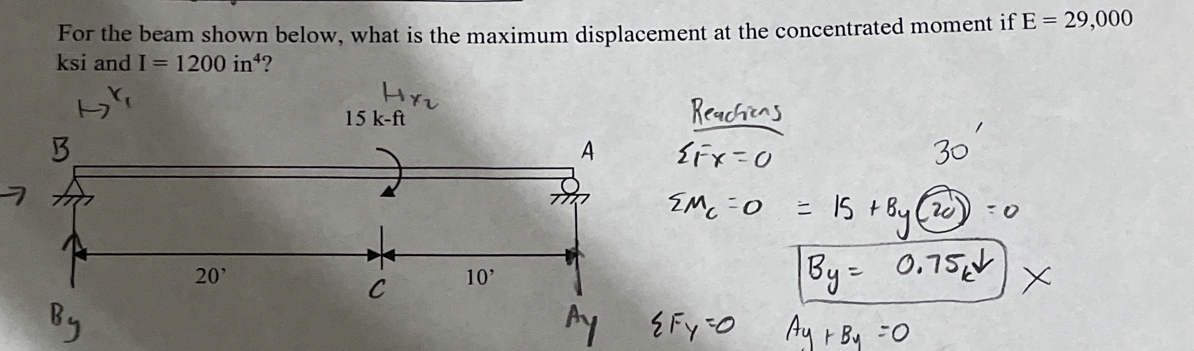 Solved Solve and Show Steps.For the beam shown below, what | Chegg.com