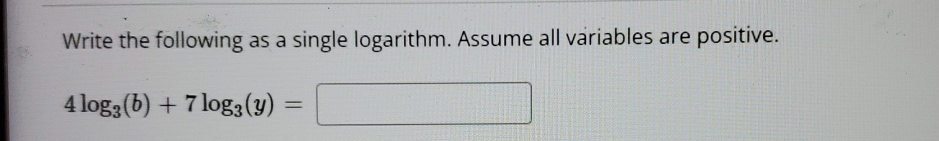 Solved Write the following as a single logarithm. Assume all | Chegg.com