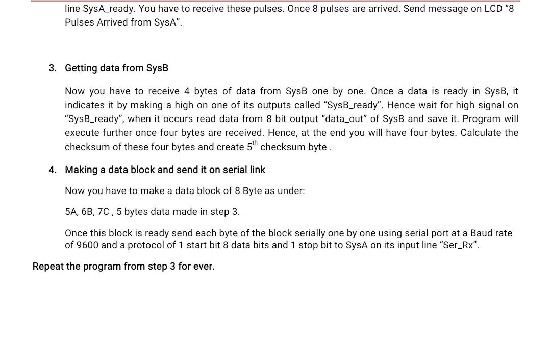 Solved embedded systems design. need c language code for | Chegg.com