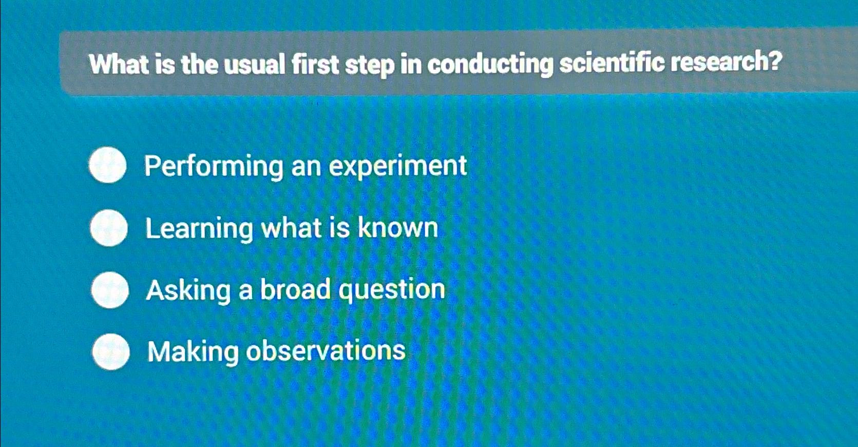 Solved What is the usual first step in conducting scientific | Chegg.com