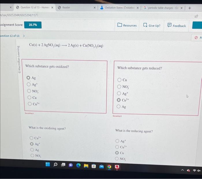 Solved Cu S 2agno3 Aq 2ag S Cu No3 2 Aq Which Substance