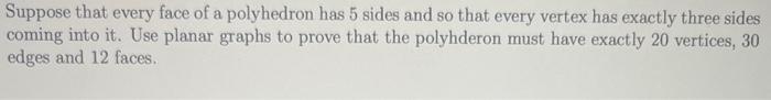 Solved show mathematically using Eulers planar graph formula | Chegg.com