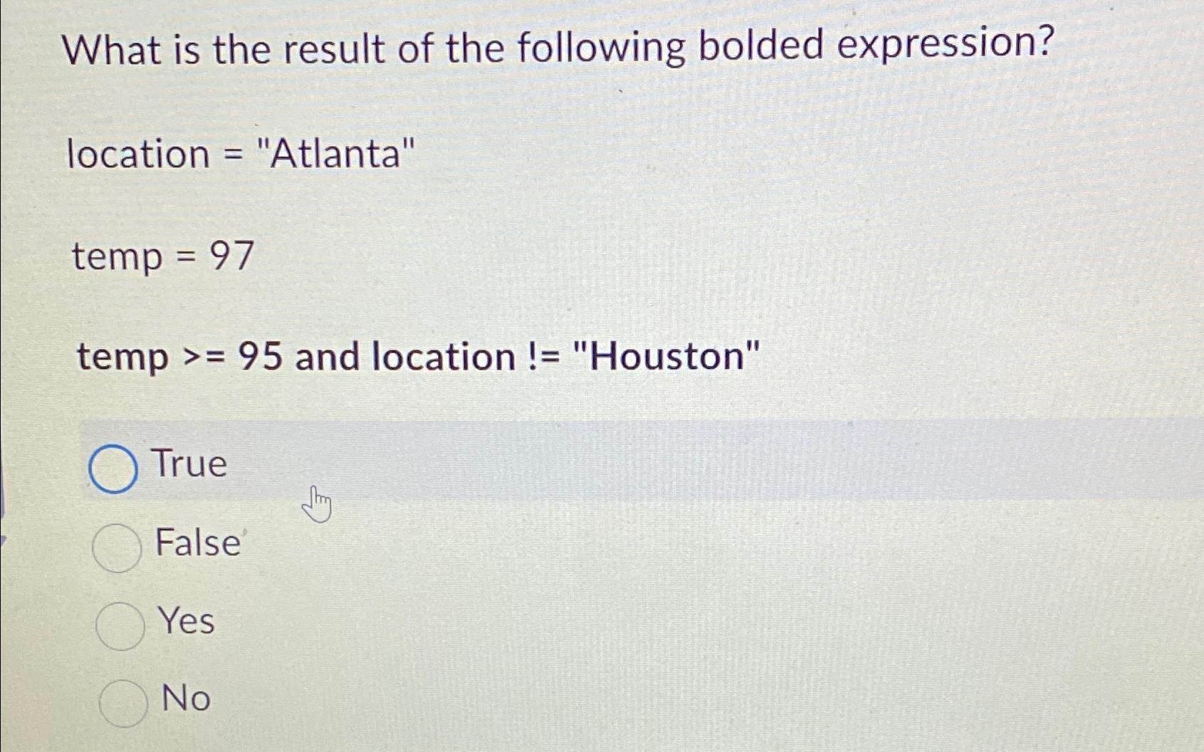 Solved What is the result of the following bolded | Chegg.com