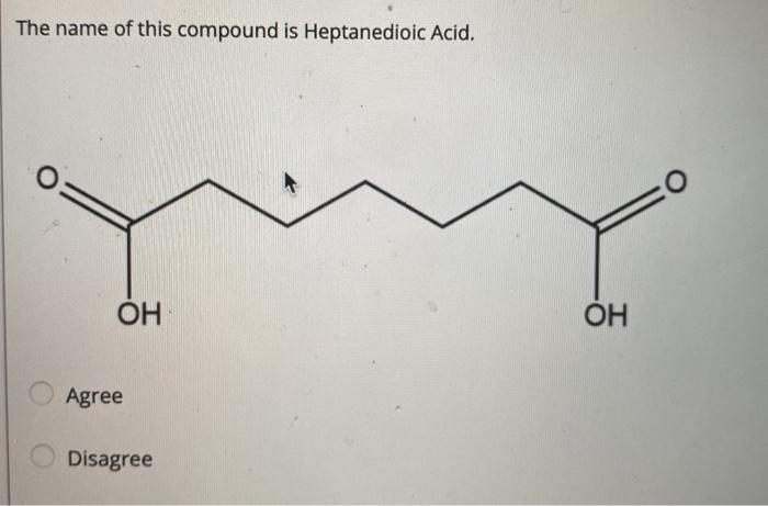 Solved The name of this compound is Heptanedioic Acid. о ОН | Chegg.com