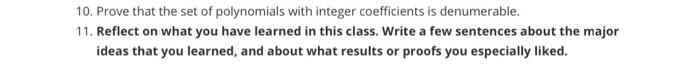 Solved 0. Prove that the set of polynomials with integer | Chegg.com