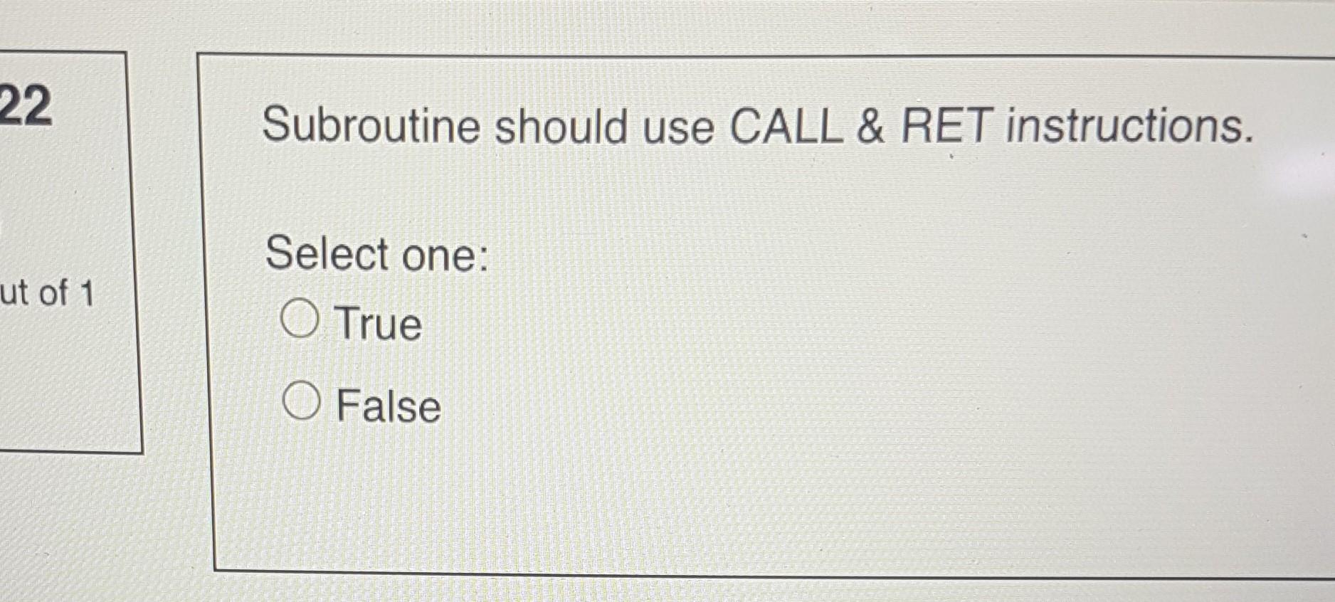 Solved Subroutine should use CALL \& RET instructions. | Chegg.com