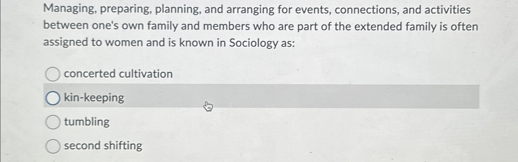 Solved Managing, preparing, planning, and arranging for | Chegg.com