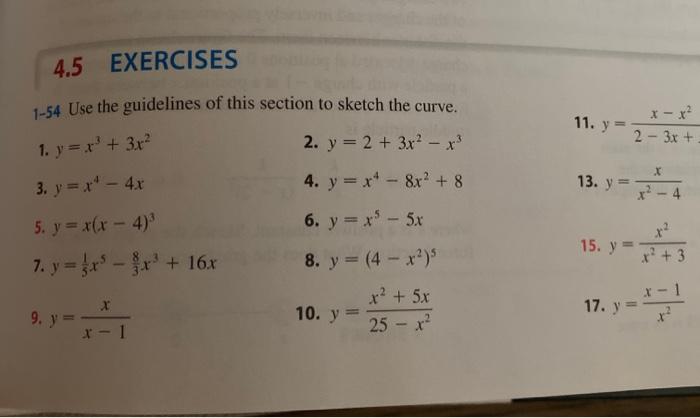 Solved 4.5 EXERCISES 1-54 Use the guidelines of this section | Chegg.com
