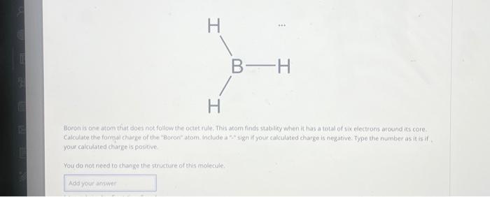 Solved Boron is one atom that does not follow the octet | Chegg.com
