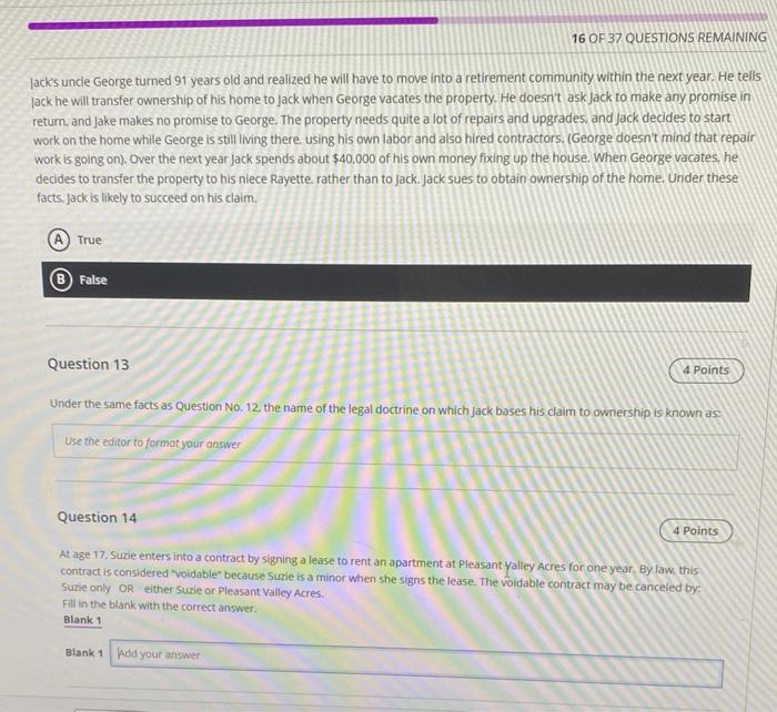 lack's uncle George turned 91 years old and realized | Chegg.com