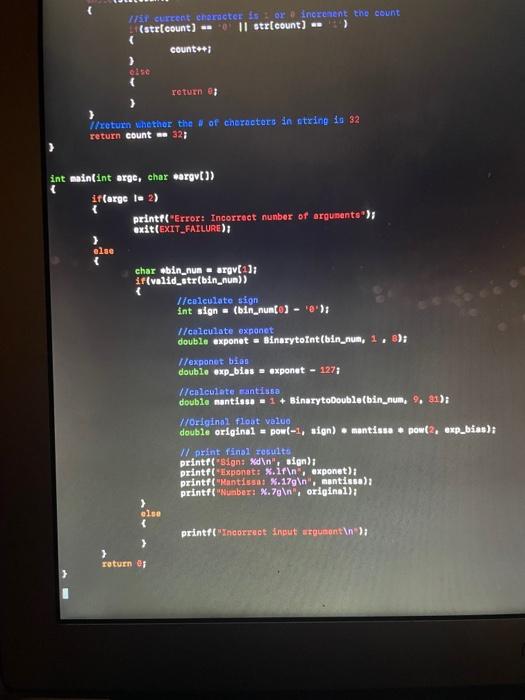 Solved */ please code in c */ I am struggling on getting the | Chegg.com