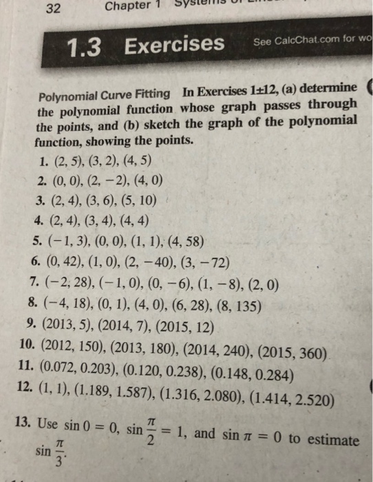 Solved Chapter 1 32 See CalcChat.com for wo 1.3 Exercises | Chegg.com