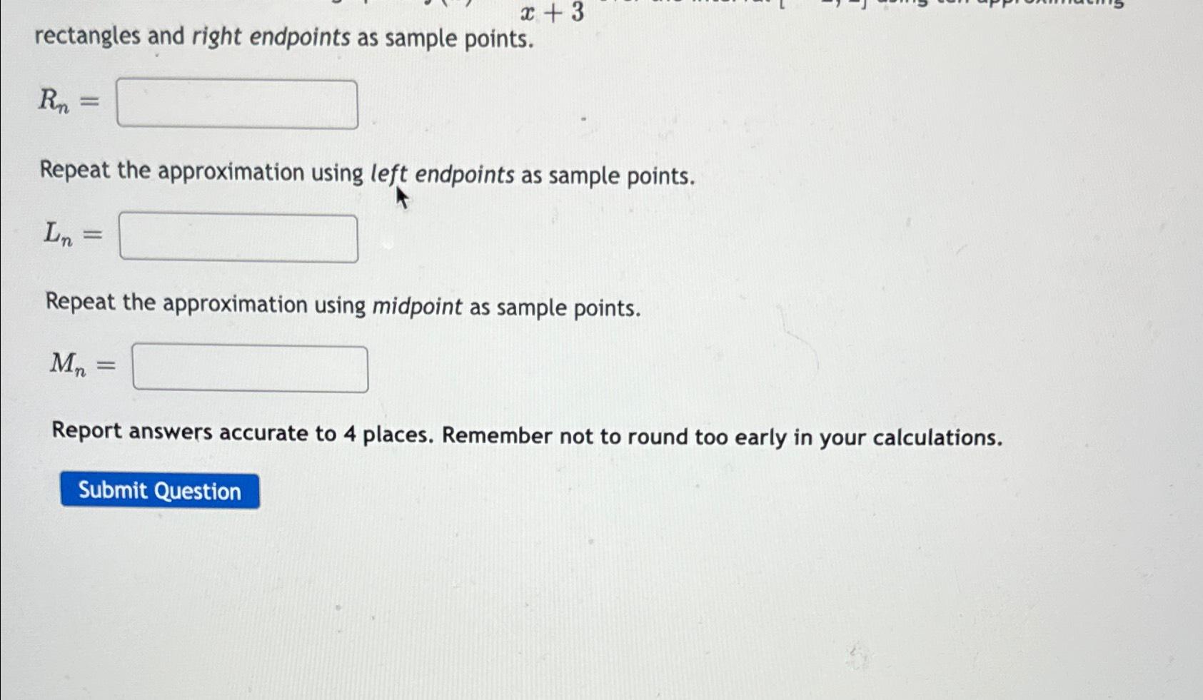 rectangles and right endpoints as sample | Chegg.com