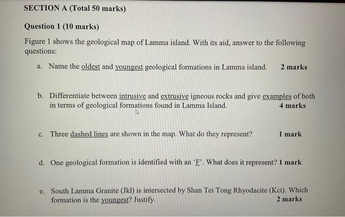 Solved Question 1 (10 marks) Figure 1 shows the geological | Chegg.com