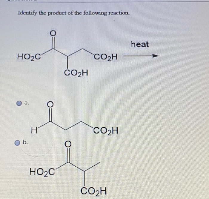 Solved Identify the product of the following reaction heat | Chegg.com