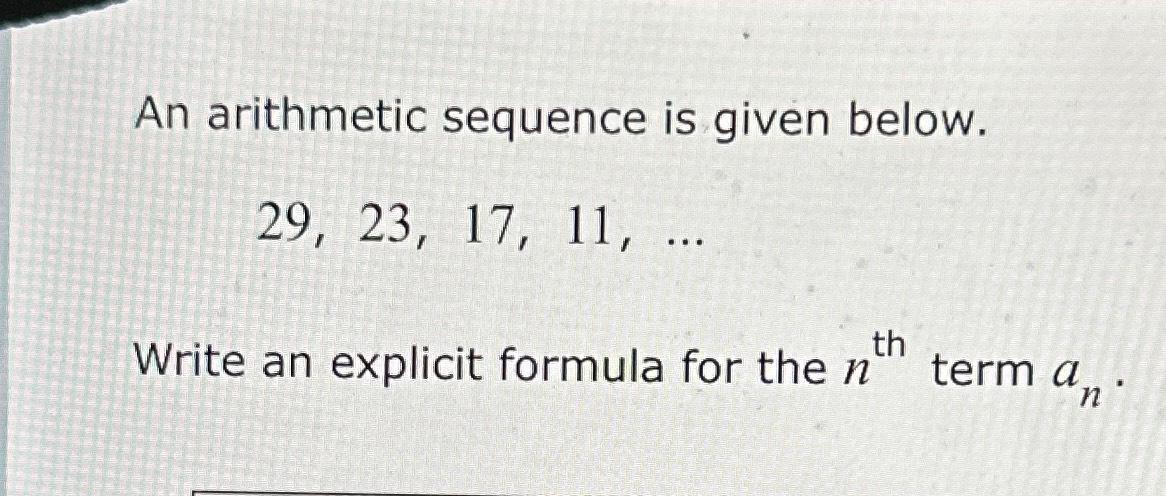Solved An arithmetic sequence is given | Chegg.com