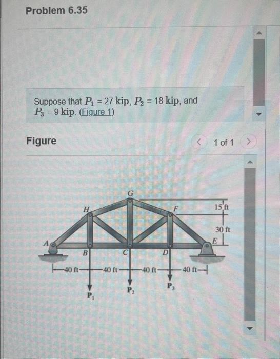 Solved Suppose That P1 27 Kip P2 18 Kip And P3 9 Kip