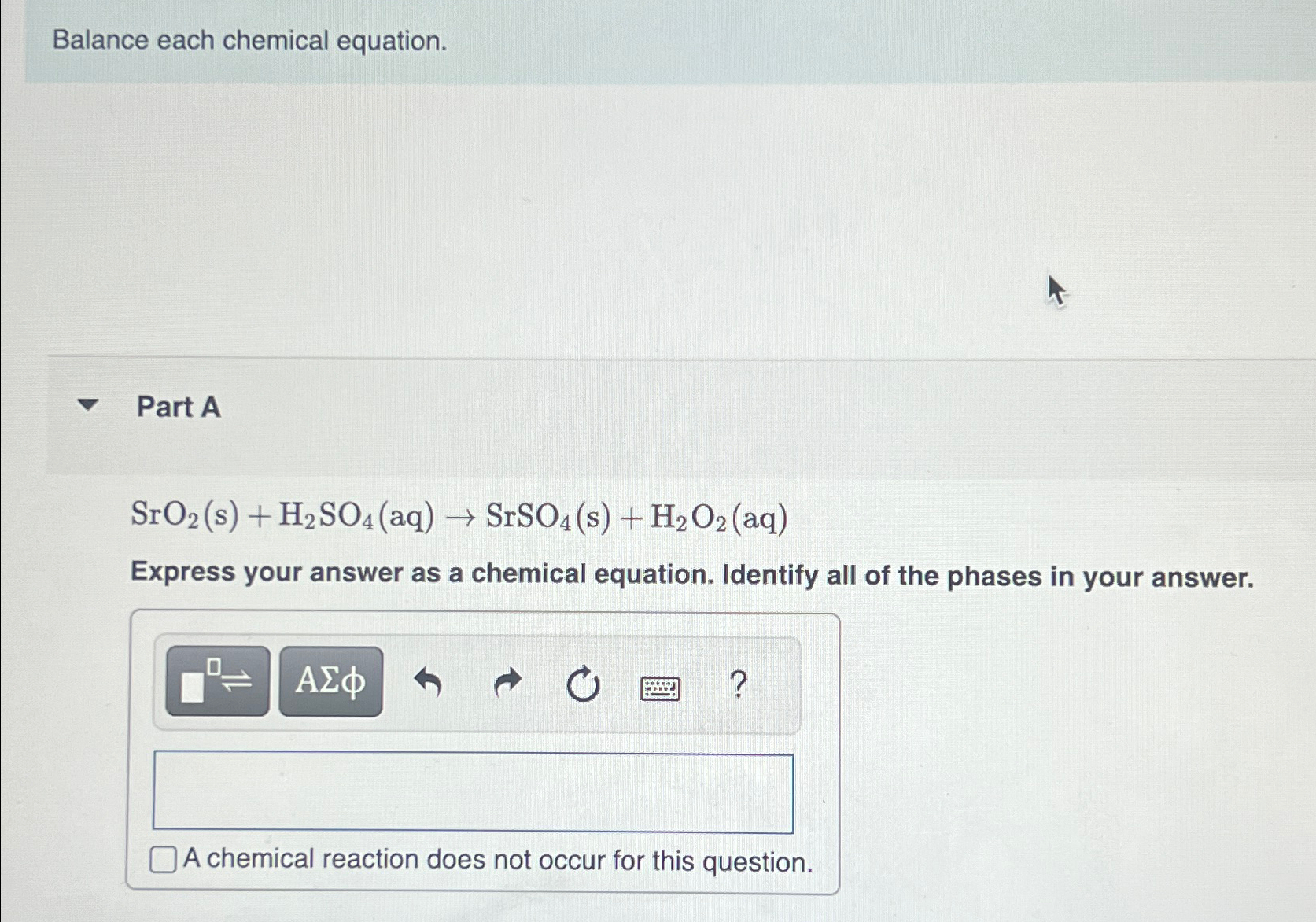 Solved Balance each chemical equation.Part | Chegg.com