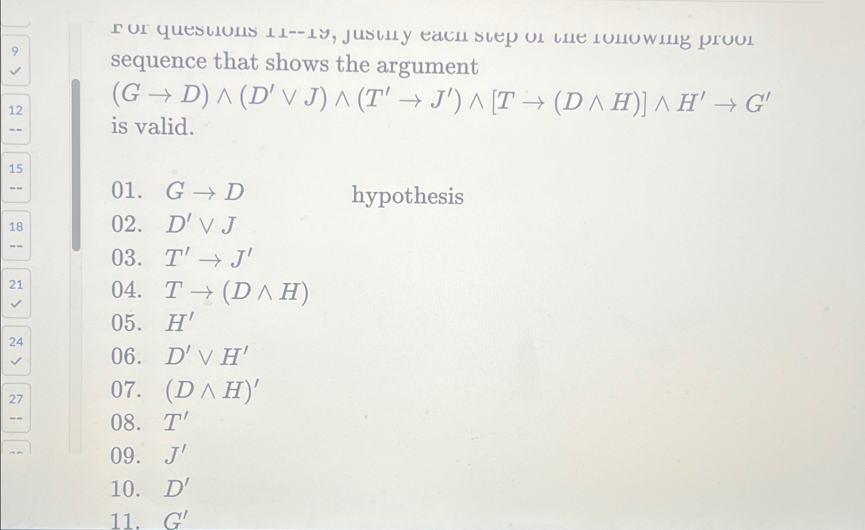 Solved For questions 11-19, ﻿justify each step of the | Chegg.com