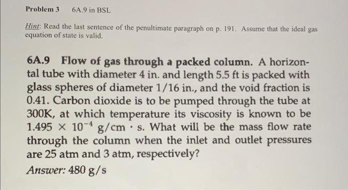Solved Problem 3 6A.9 in BSL Hint: Read the last sentence of | Chegg.com