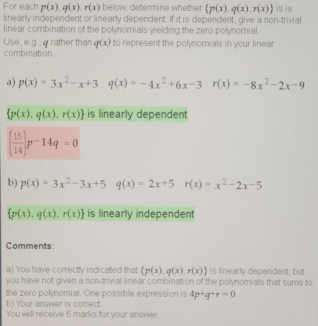 Solved For each p(x),q(x),r(x) ﻿below, determine whether | Chegg.com