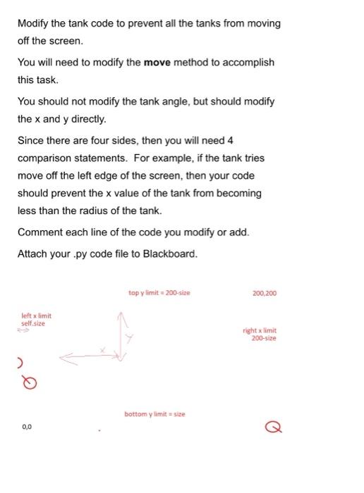 Solved Modify the tank code to prevent all the tanks from | Chegg.com