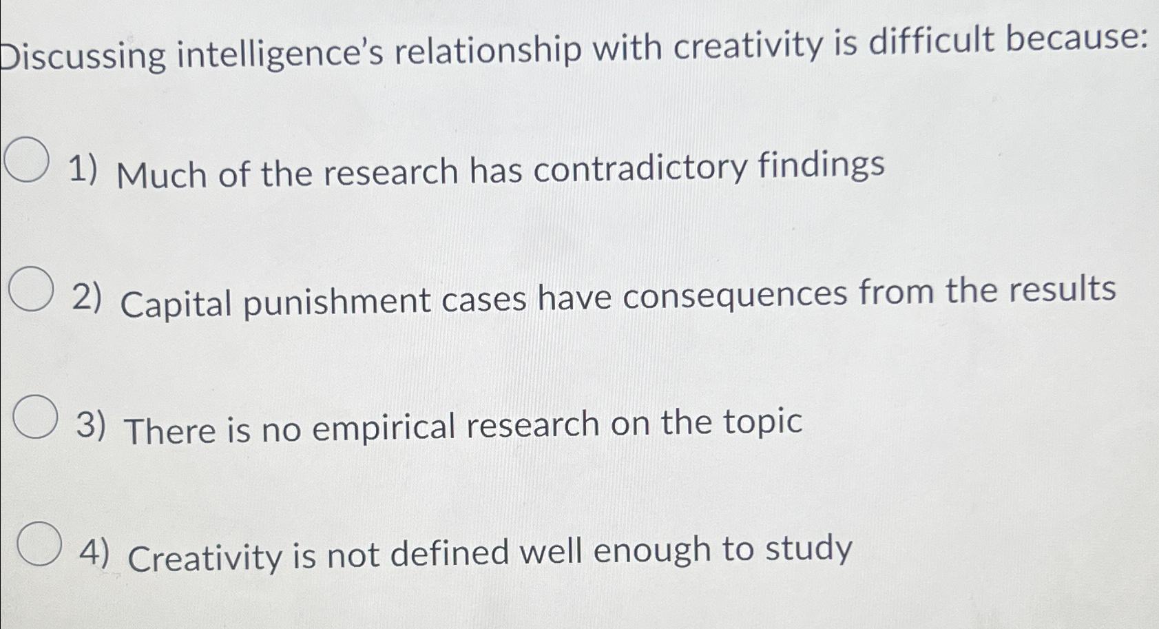 Solved Discussing intelligence's relationship with | Chegg.com