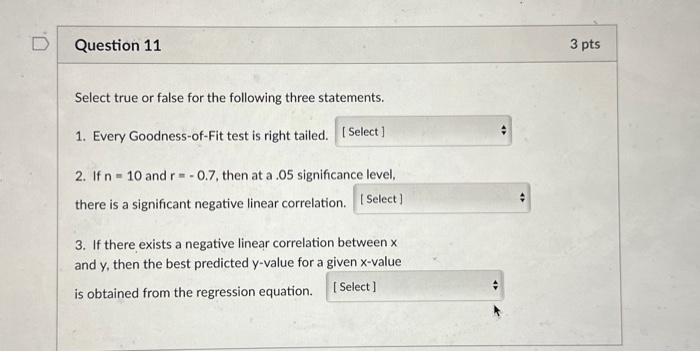 Solved Select true or false for the following three | Chegg.com