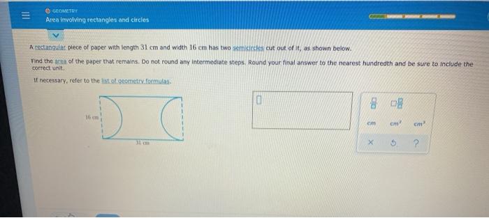 Solved III GEOMETRY Area involving rectangles and circles A | Chegg.com