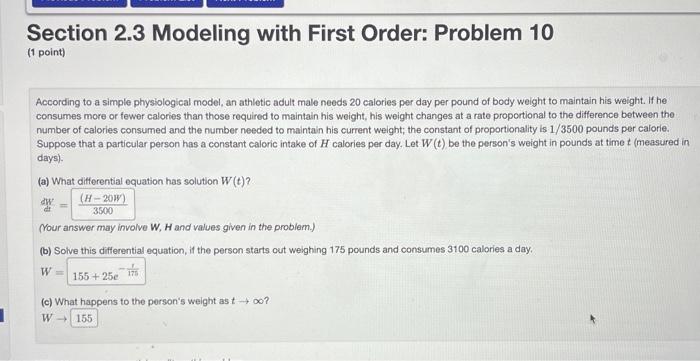 Solved Section 2 3 Modeling With First Order Problem 10 1