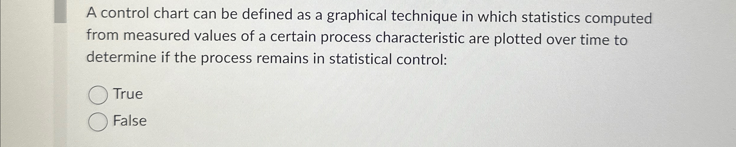 Solved A control chart can be defined as a graphical | Chegg.com