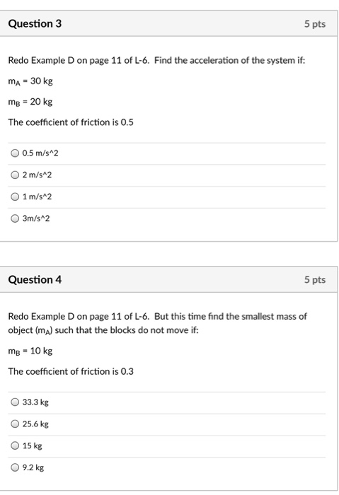 Solved Question 3 5 pts Redo Example D on page 11 of L-6. | Chegg.com