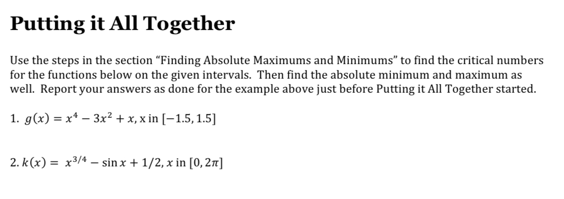 Solved Putting it All TogetherUse the steps in the section | Chegg.com