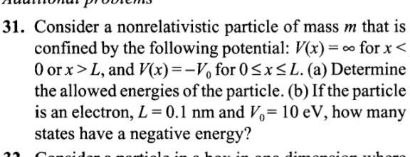 Solved 31. Consider a nonrelativistic particle of mass m | Chegg.com Solved 31. Consider a nonrelativistic particle of mass m | Chegg.com