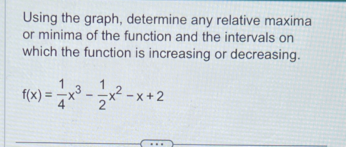 Using the graph, determine any relative maxima or | Chegg.com