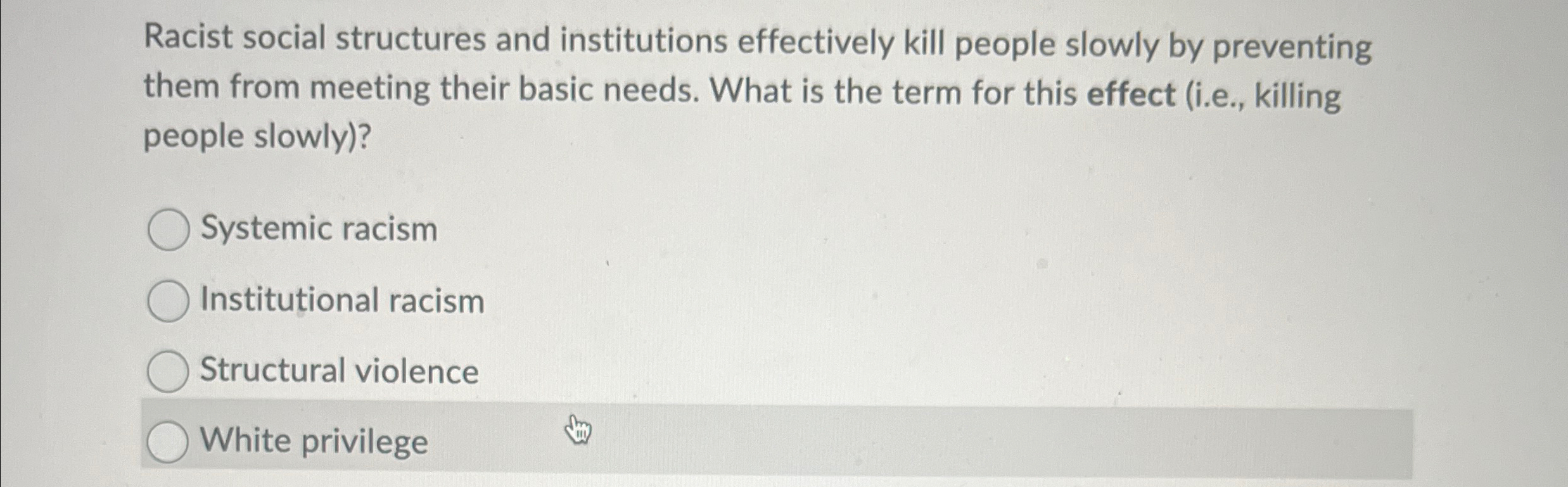 Solved Racist social structures and institutions effectively | Chegg.com