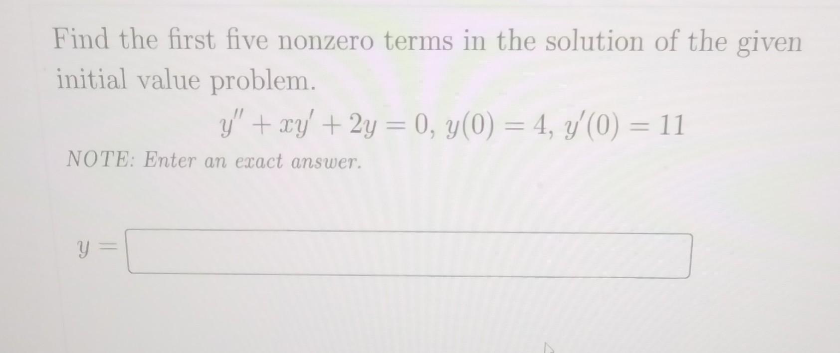 Solved Differential Equations ( Series Solutions Near an | Chegg.com Solved Differential Equations ( Series Solutions Near an | Chegg.com
